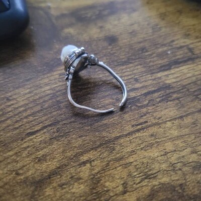 Maple Leaf and Skull Ring,goth Ring,pearl Skull S925 Sterling Silver ...