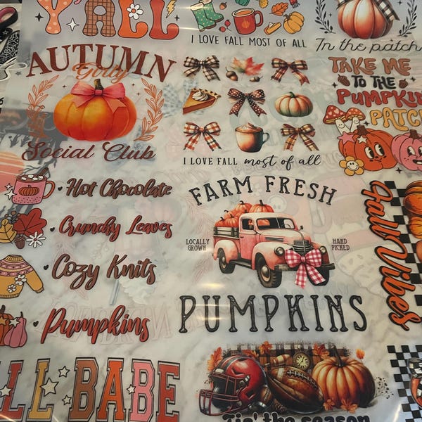 Fall Gang Sheet, Fall DTF Transfers, Autumn DTF Transfer Ready for ...
