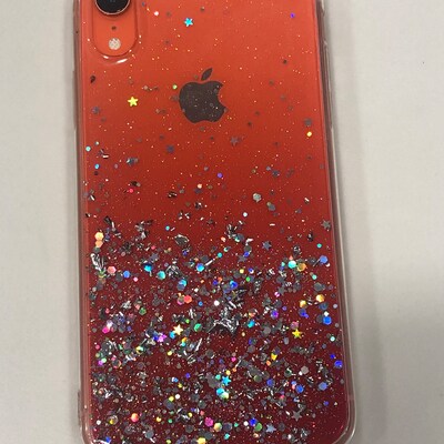 Gradient Phone Case, Holographic Heart Transparent Phone Case for ...