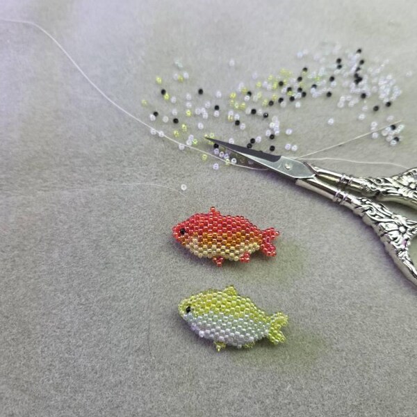 3D Beaded Fish Pattern - PDF Tutorial Seed Bead | DIY Peyote & Brick ...