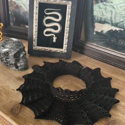 CROCHET PATTERN BUNDLE Black Gothic Crochet Lace Collar Necklace, Goth ...