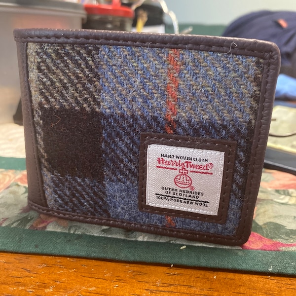 Harris Tweed Wallet, Plaid Wallet, Harris Tweed Trifold Scottish Gift ...