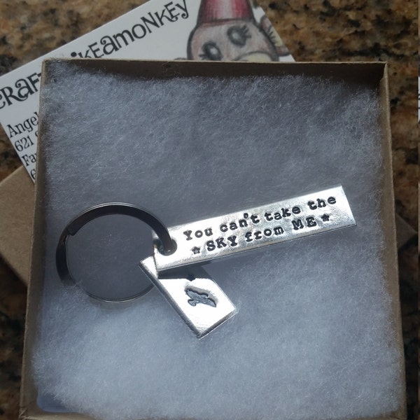 Hand Stamped "you Can't Take the Sky From Me" Firefly Inspired Keychain ...