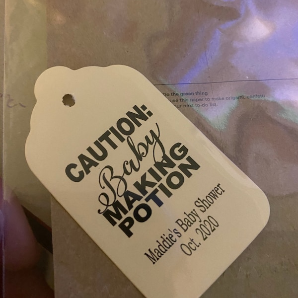 Caution Baby Making Potion (my Medium, Large or Small Tag) Personalized ...