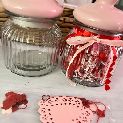 Valentines Day Glass Jar With Heart Lid - Etsy