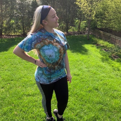 Geode Tie Dye Shirt, Psychedelic Clothing, Tye Dye Shirt, 50th Birthday ...