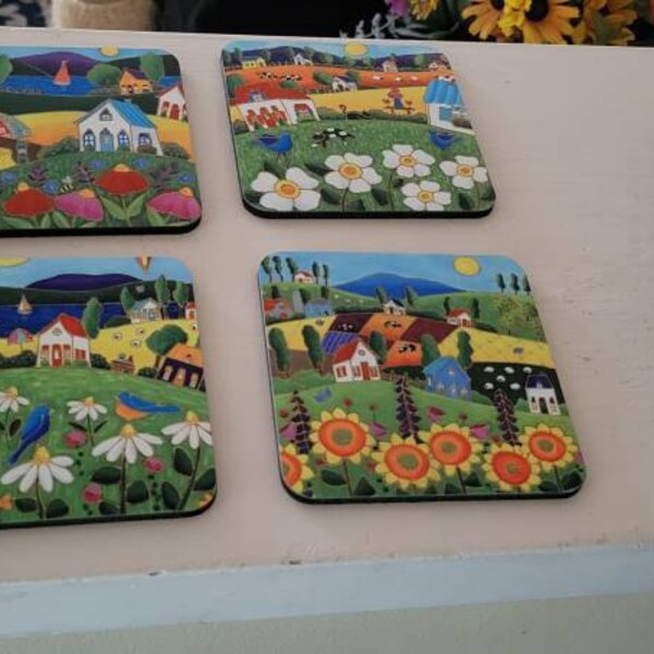 Trivet Ceramic Tile Square Landscape Sunflowers Art Print Ceramic - Etsy
