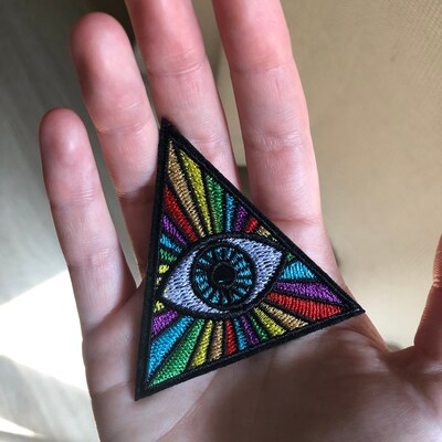 Evil Eye Iron-on Patch, Third Eye Triangle Badge, Eye Applique Motif ...