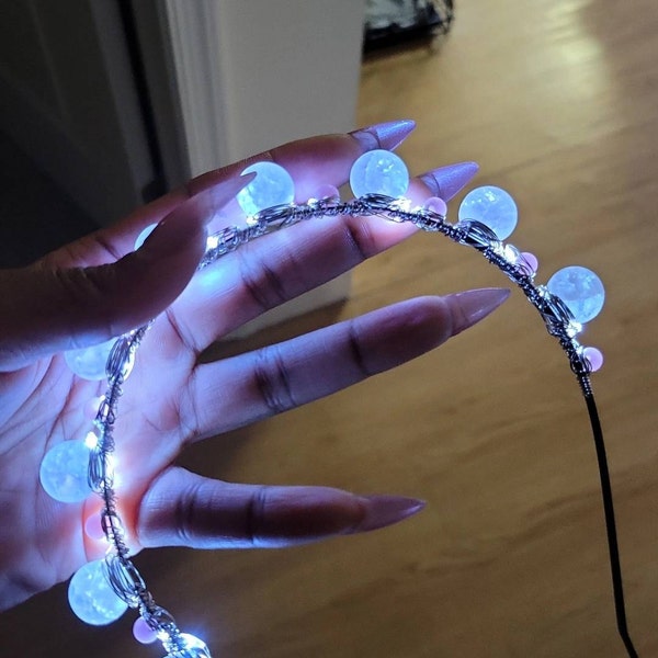 RECHARGEABLE LED MOHAWK Led Headpiece Rave Accesories Festival Fashion ...