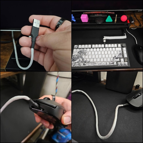 Classic White YC8 Custom Coiled Keyboard Cable - Etsy