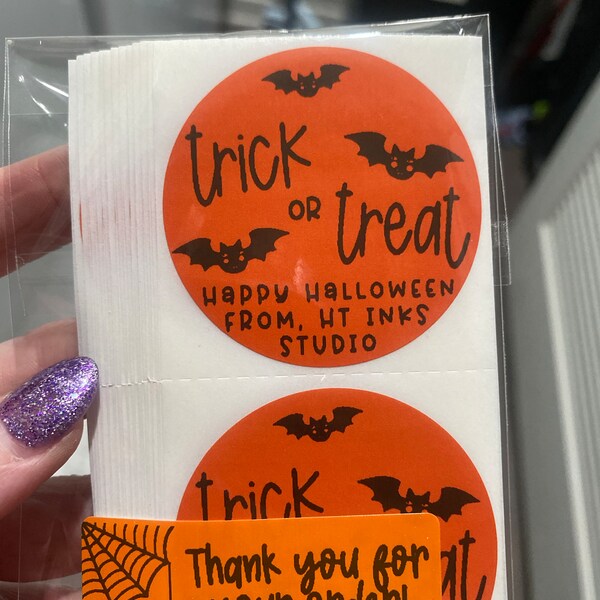 Trick or Treat Bag Stickers | Halloween Labels | Custom Halloween ...