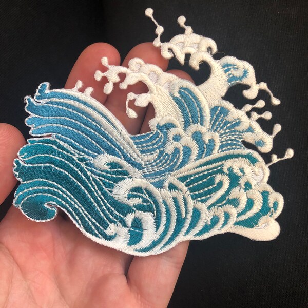Ocean Wave, Sea Wave Patch, Cool Patch, Embroidered Iron-on Patch ...