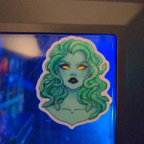 Holographic Medusa Sticker, Vinyl Sticker, Mythology, Fantasy Sticker ...