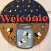 Firefly Welcome Sign SVG, Lightning Bug Door Hanger Svg, Summer Welcome ...