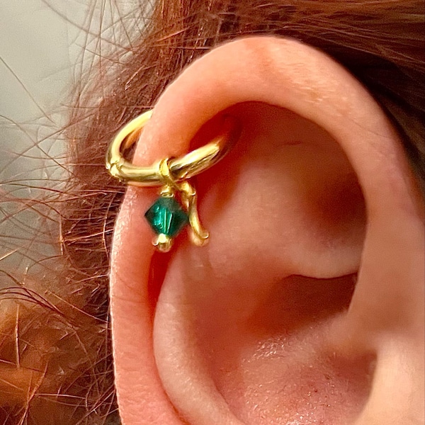 Star Conch Ear Piercing, Conch Piercing, Conch Hoop Earring, Gold ...