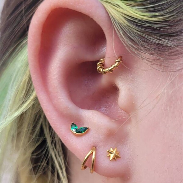 18G Double Hoop Septum Ring/hinged Hoop/tragus Hoop/daith Hoop/helix ...