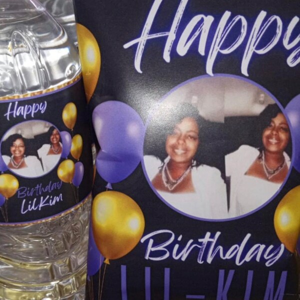 Editable Purple and Gold Chip Bag, Water Bottle Labels & Candy Bar ...