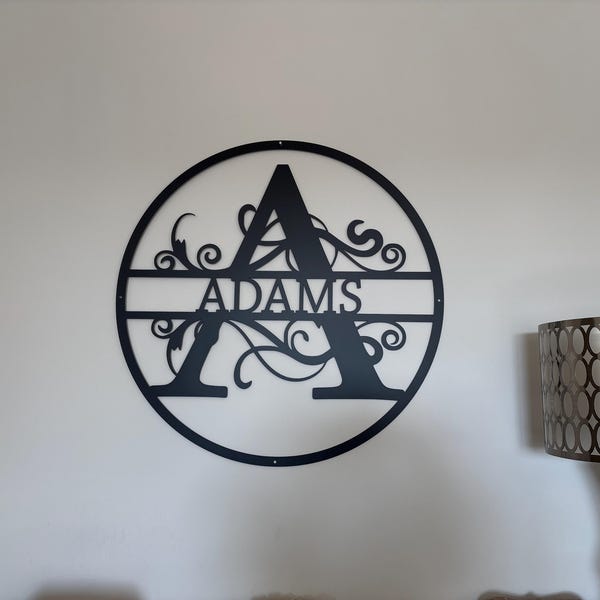 Metal Monogram Sign, Custom Metal Sign, Metal Name Sign, Initial Sign ...