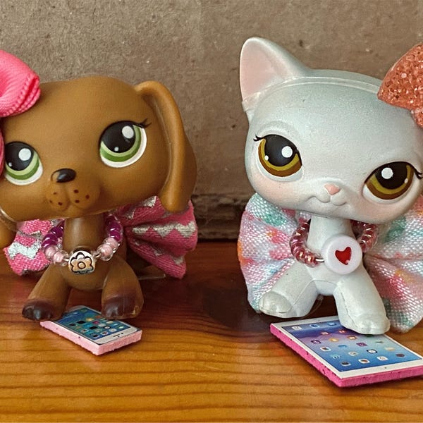 Littlest Pet Shop LPS 12 PC Clothes PINK Accessories Grab Bag Custom ...