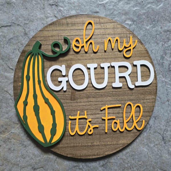 Oh My Gourd It's Fall Sign, Digital Download, Round Door Hanger Svg ...