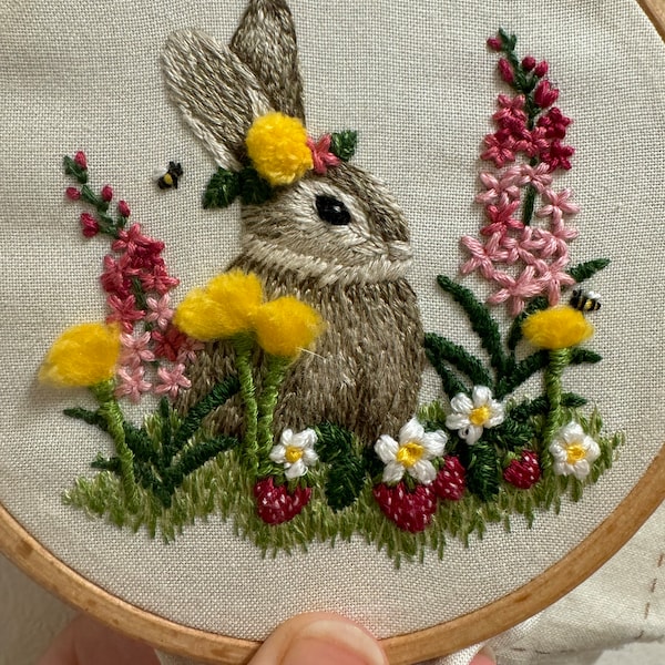 DIY Bunny Hand Embroidery Kit "berry Patch Bunny", Rabbit and ...