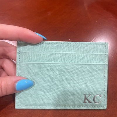 Personalized Monogram Credit Card Holder Esme Saffiano Leather ...