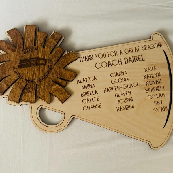 Cheer Coach Gift, Cheerleading Plaque, Team Gift to Coach, Great Season ...