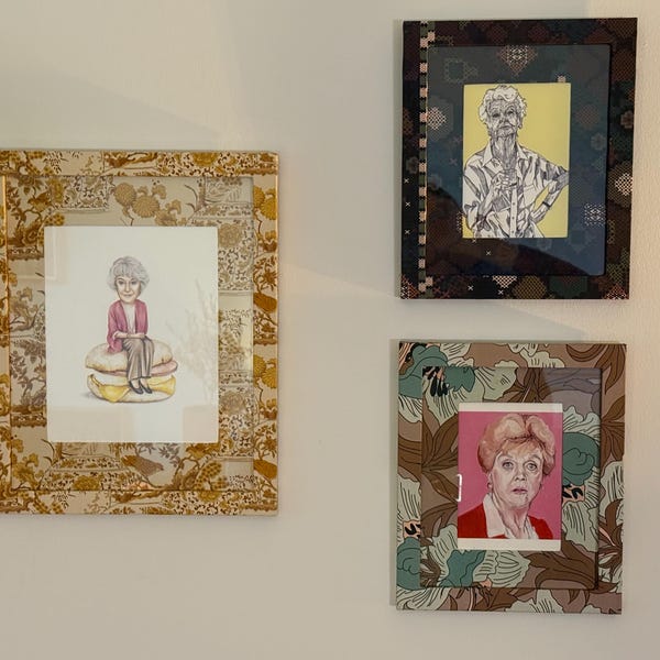 Made-to-order 5x7 (matted to 4x6) Block Print Fabric-wrapped Picture ...