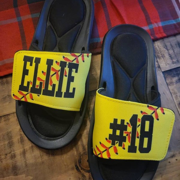 Custom Softball Slides Flip Flops Sandals for Youth and Adults ...