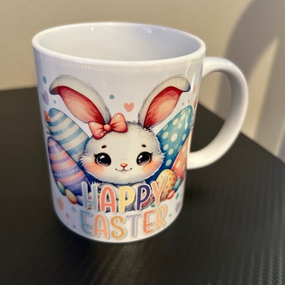 Pink Flowers Photo Mug Template for Sublimation, Floral Full Mug Wrap ...