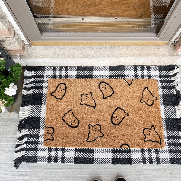 Halloween Doormat, Ghost Welcome Mat, Thanksgiving Doormat, Fall Decor ...