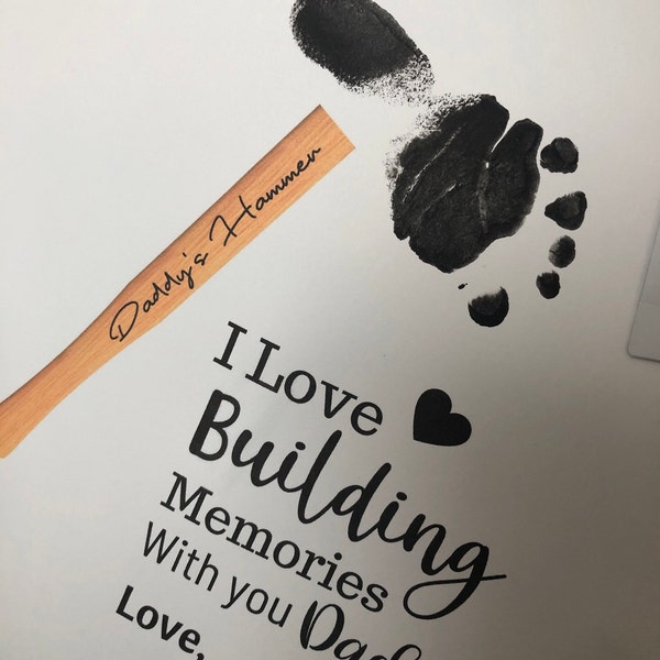 Hammer Footprint Art, Father's Day Gift, Birthday Gift for Dad ...