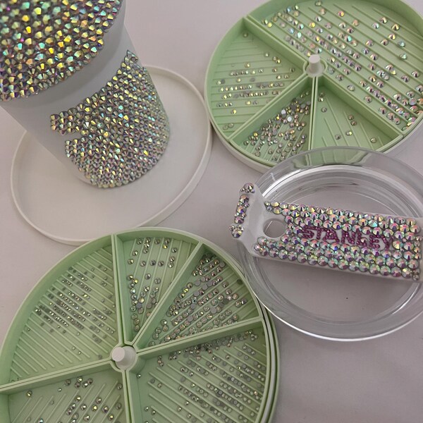 Spinnable 3D Printed Rhinestone Trays W/multiple Compartments Diamond ...