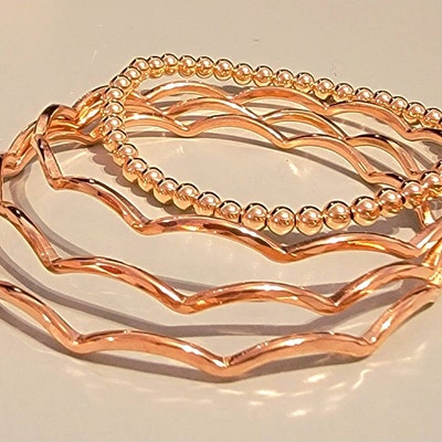 Wave Bangle, Beach Bangle, Beachy Jewelry, Wavy Bangles, Gifts for ...