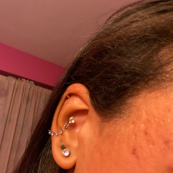 16g Pastel Sky Blue Cubic Zirconia Dangle AB CZ Flower Silver and Gold ...