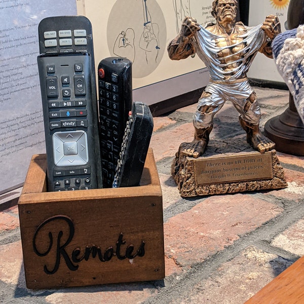Farmhouse Remote Control Holder: Rustic Wood Remote Caddy - Etsy