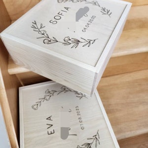Keepsake Box, Wood Personalized Box, Wooden Memory Box With Lid ...