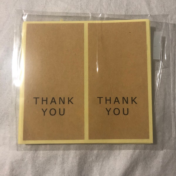 12 Rectangle Thank You Stickers, Thank You Labels, Handmade Sticker ...
