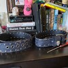 Aged Leather Belt Studded. Skull Loop Design. 2 Inches Wide. BLACK - Etsy