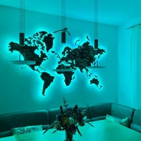 Buy 3D Led Backlight Map, Wooden Push Pin Map, RGB LED 3D Wood Family ...