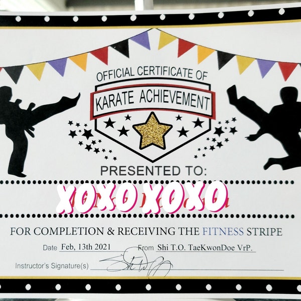 Editable Karate Achievement Certificate: Ninja Party Award (digital ...