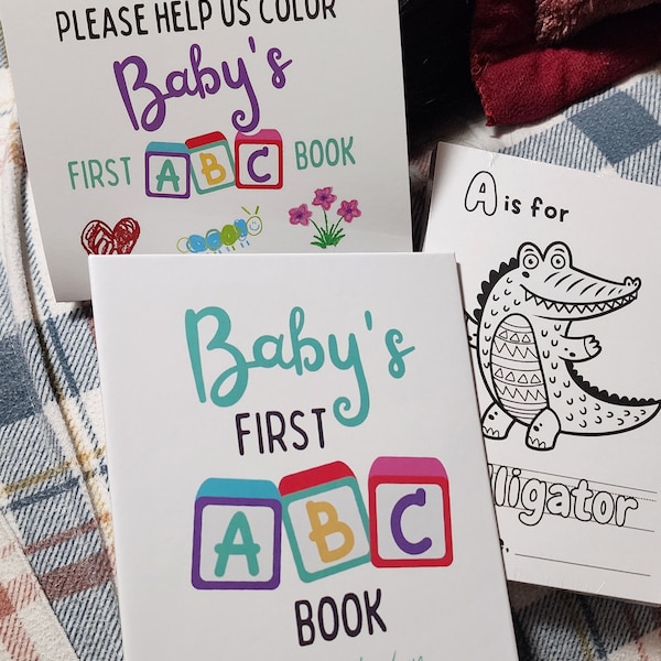 ABC Coloring Book Baby Shower Game Baby Shower Guest Book Alternative ...