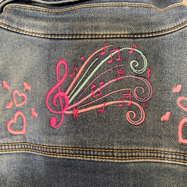 Musical Notes With Swirls & Symbols Machine Embroidery Design,song ...