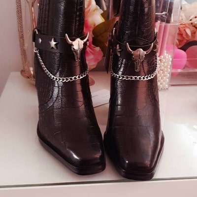 Longhorn Skull Boot Straps - Etsy