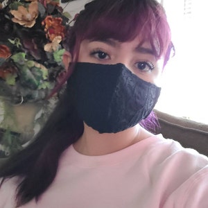 LACE FACE MASK, Reusable Face Cover, Black Lace Face Mask, Elegant Mask ...