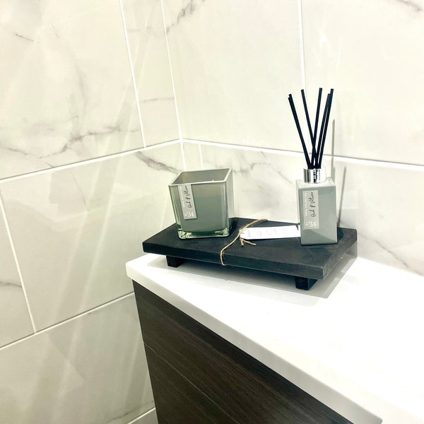 Rustic Low Countertop Stand, Bathroom Shelf, Display Pedestal, Kitchen ...