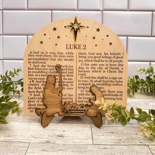 Stunning Luke 2 Bible Scripture Verses Nativity Christmas Ornament ...
