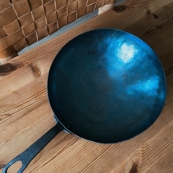 14” Carbon Steel Hand Forged Wok - Etsy