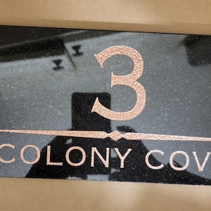 THE VINEYARD Stone Address Plaque With Engraved Numbers. Address Sign ...