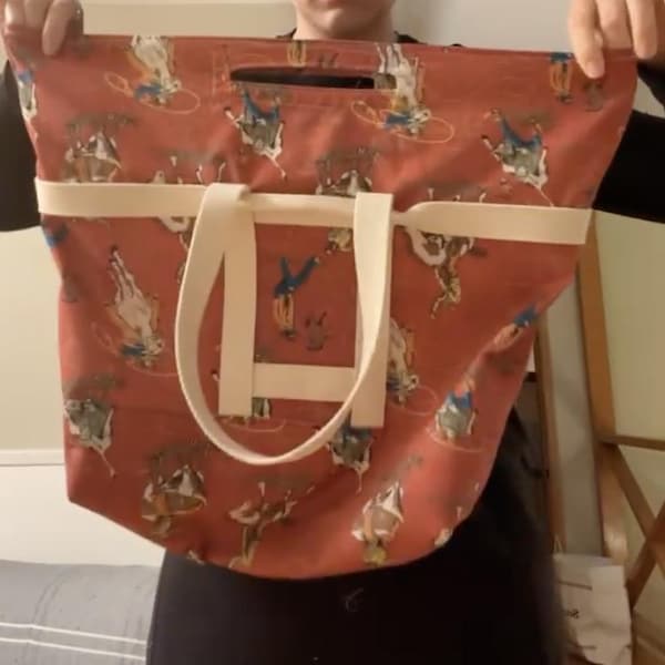 Triangular Wide Bag | PDF Sewing Pattern | Canvas Tote Pattern ...